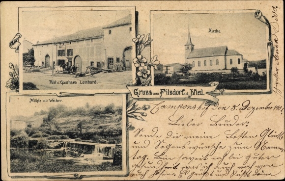 Ansichtskarte / Postkarte Filstroff Filsdorf an der Nied Lothringen ...