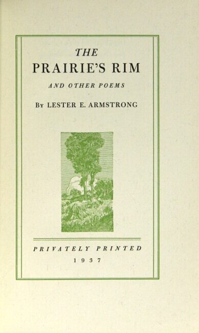 The prairie's rim and other poems by Spencer, Theodore: (1937) | Rulon ...