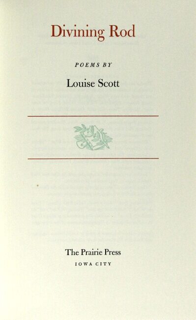 Divining rod. Poems by. by Scott, Louise: (1968) | Rulon-Miller Books ...