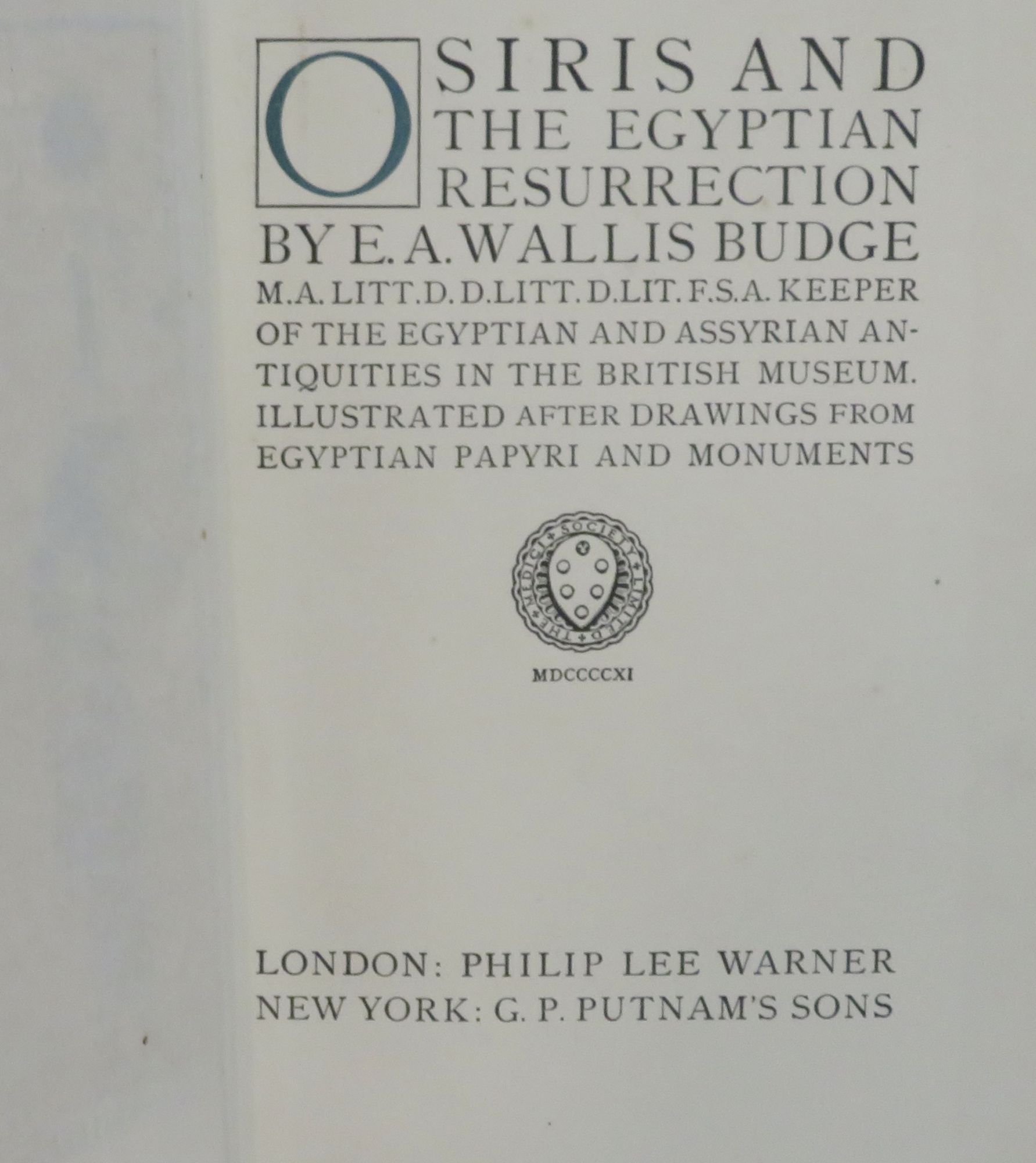 Osiris and Egyptian Resurrection Volume I & II [Set] by Budge, E. A ...