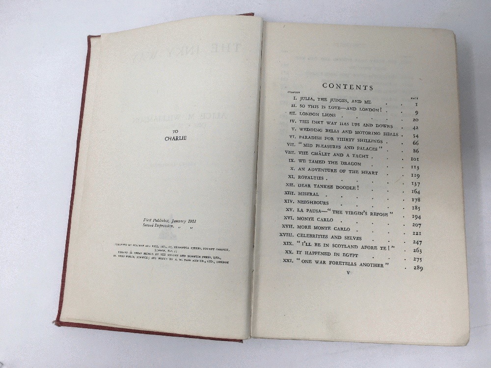 The Inky Way by WILLIAMSON C.N.: Fair hardcover (1931) First Edition ...