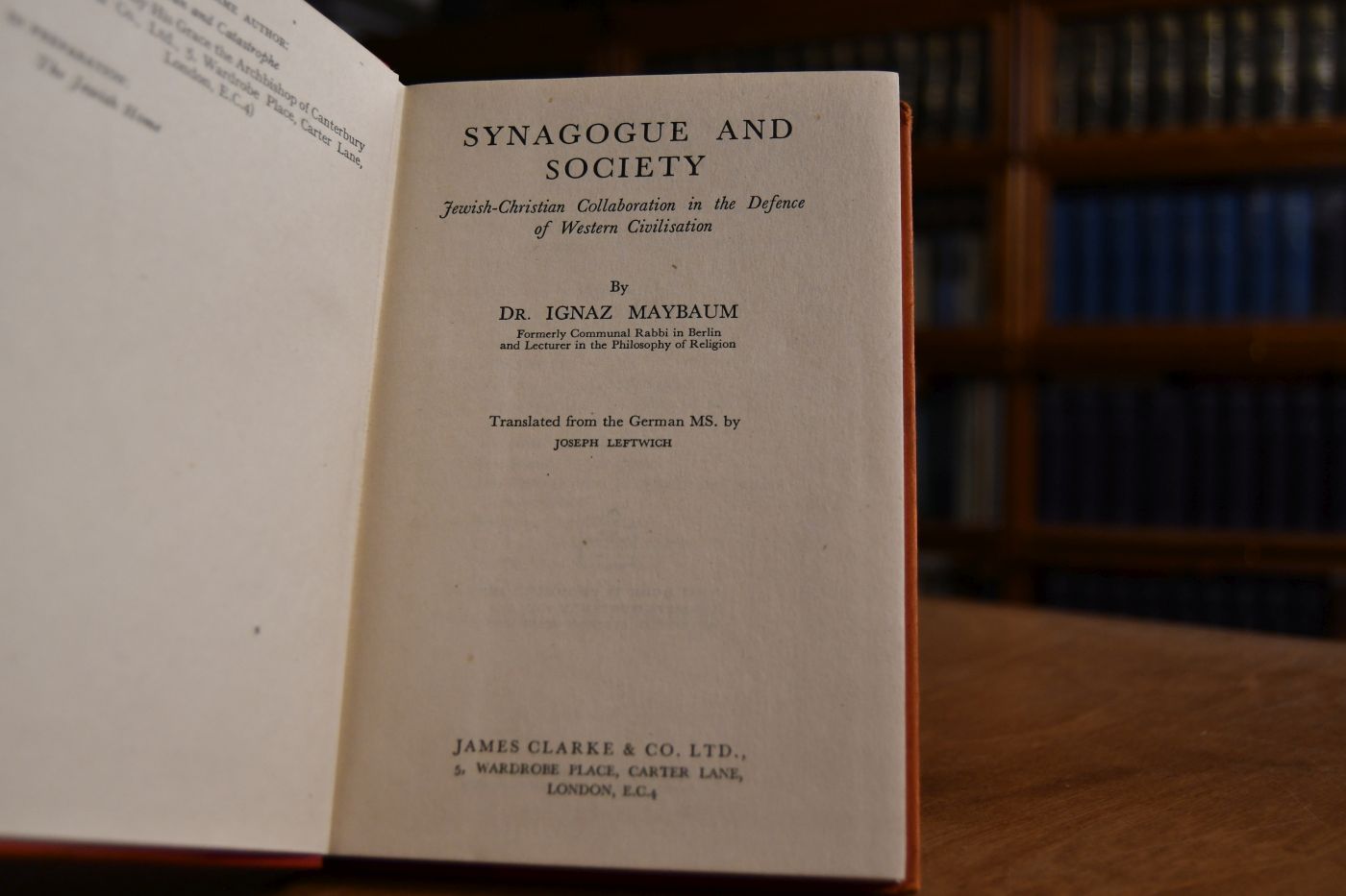 Synagogue and Society. Jewish-Christian Collaboration in the Defence of ...