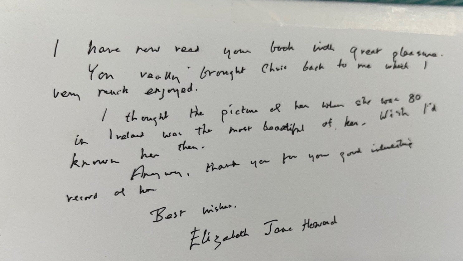 Elizabeth Jane Howard: A Dangerous Innocence (Signed First Edition with Signed Note by Elizabeth ...