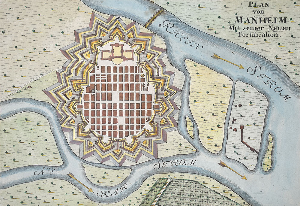 Plan von Manheim Mit seiner Neuen Fortification. [um 1730]. [Original ...