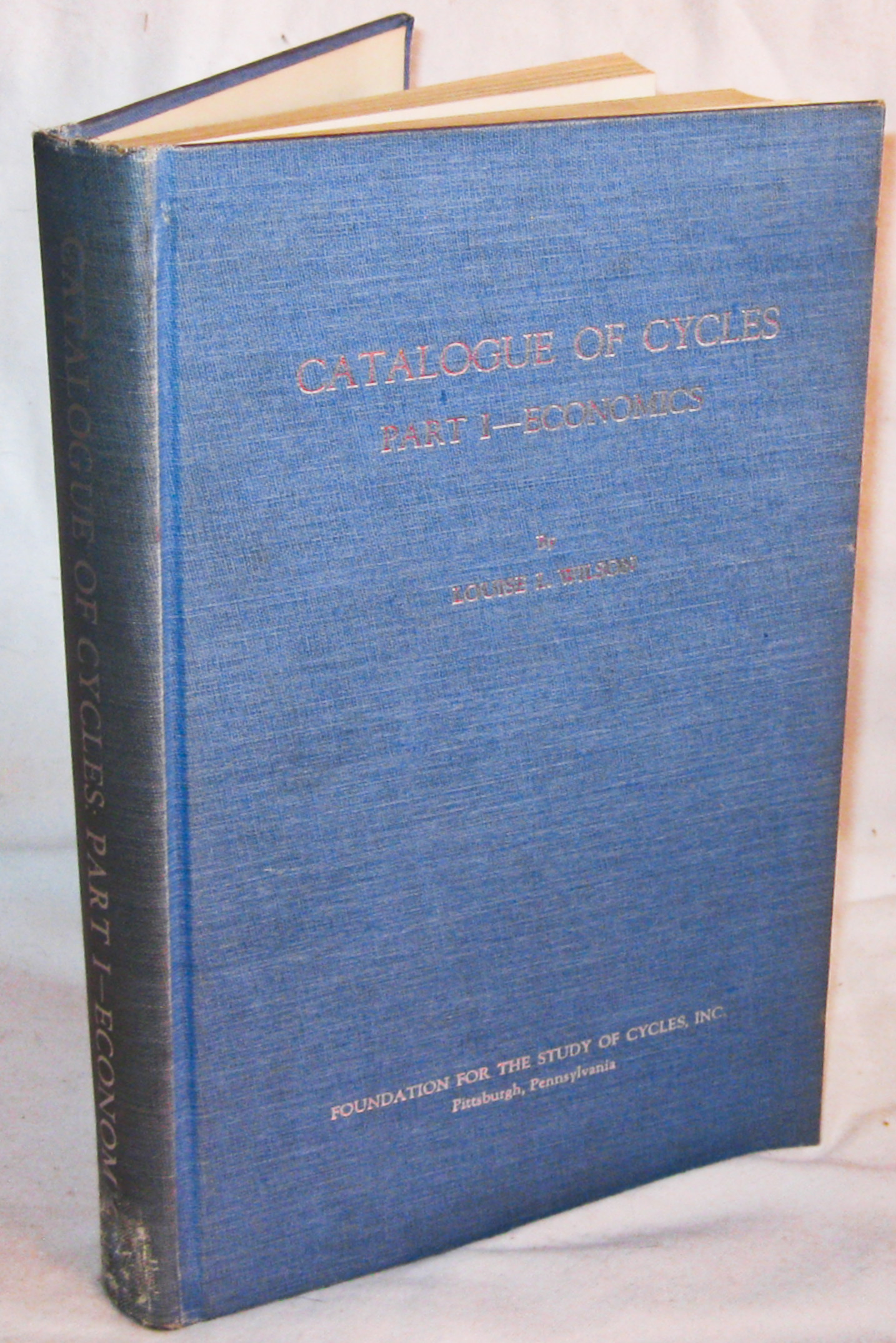 Catalogue of Cycles, Part I: Economics by Wilson, Louise L.: Very Good ...