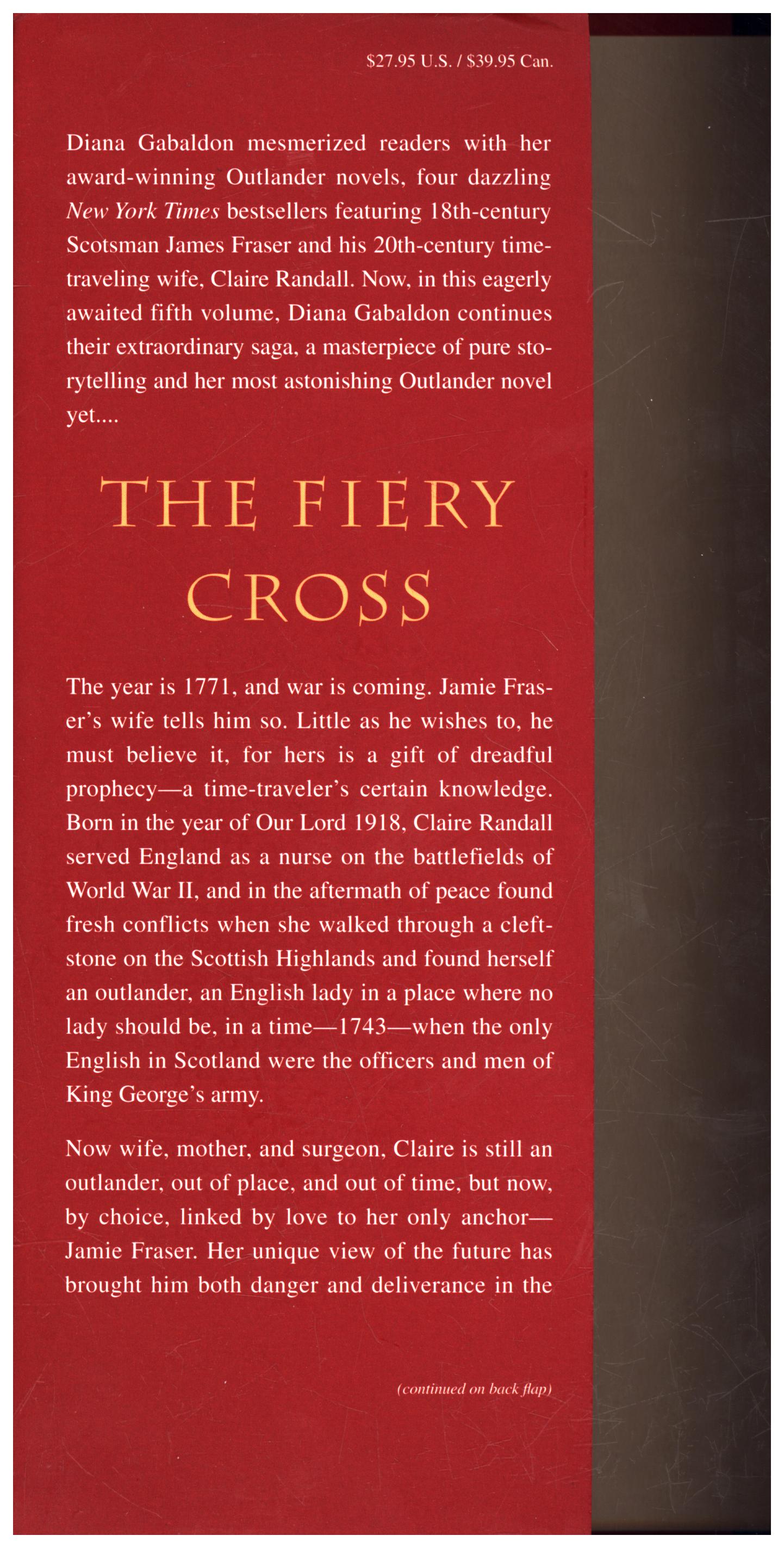 The Fiery Cross by Gabaldon, Diana: Fine Hardcover (2001) 1st Edition ...