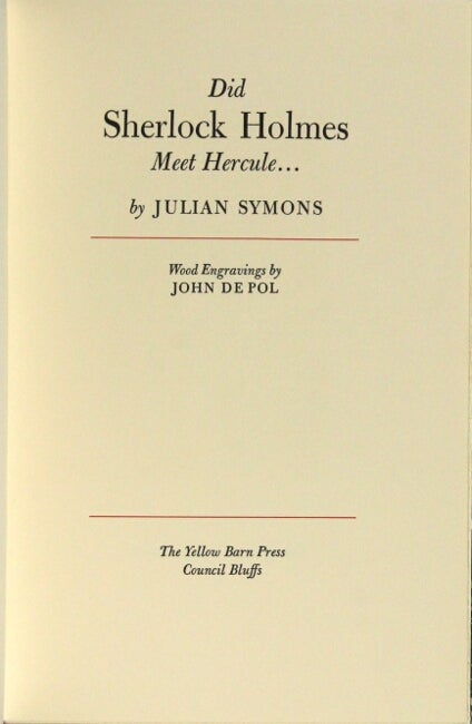 Did Sherlock Holmes meet Hercule . Wood engravings by John DePol by ...