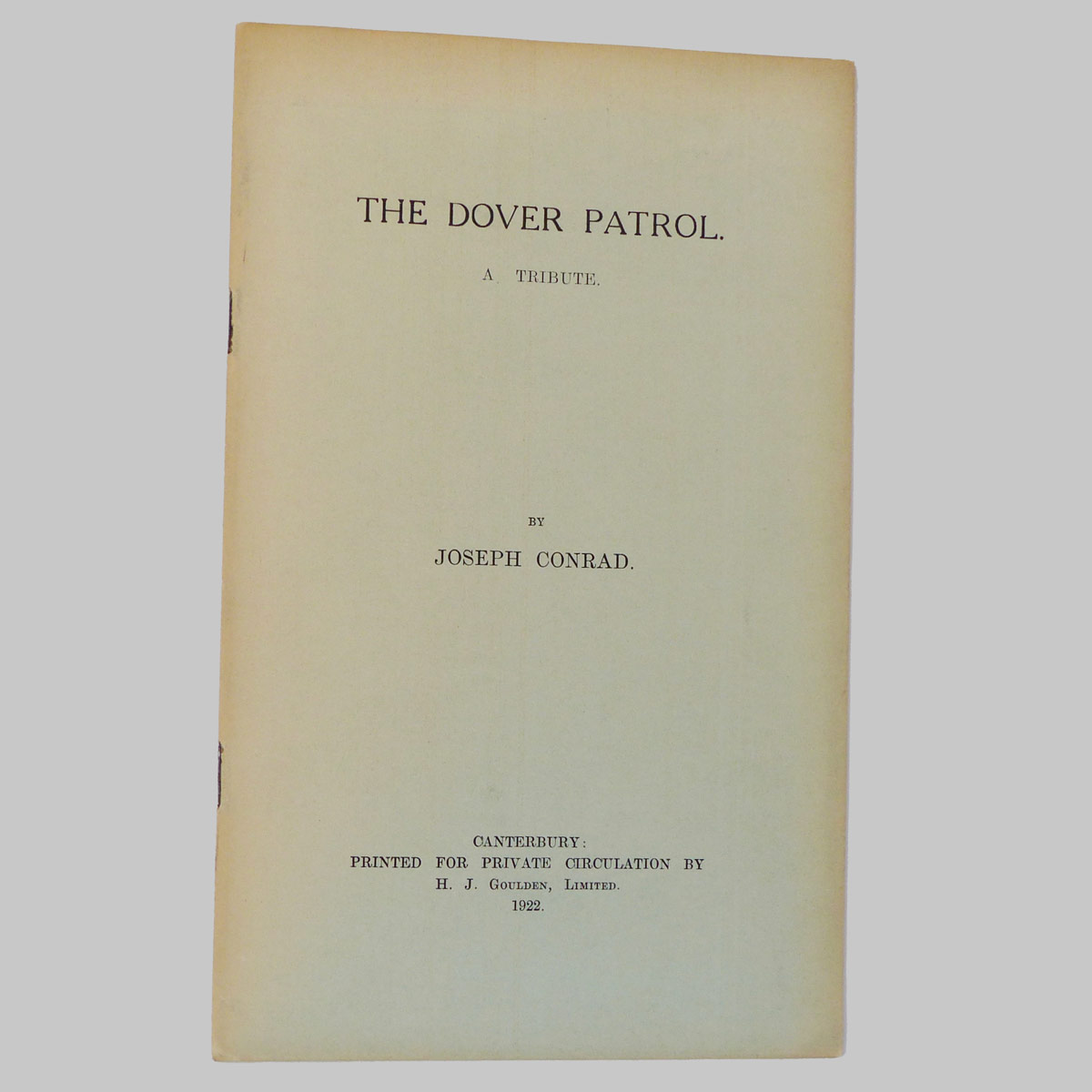 The Dover Patrol by Joseph Conrad: Very Good Soft cover (1922) 1st ...