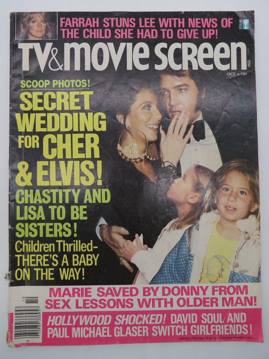 TV & MOVIE SCREEN MAGAZINE, OCTOBER 1977 (CHER & ELVIS SECRET WEDDING ...