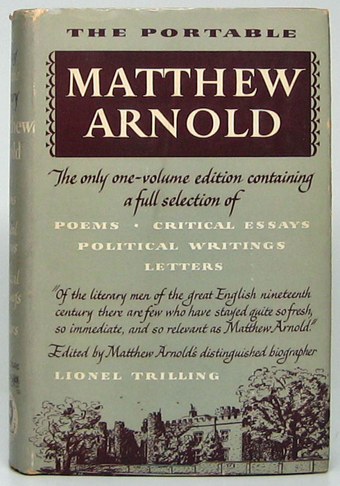 The Portable Matthew Arnold by ARNOLD, Matthew: Hardcover (1949) | Main ...