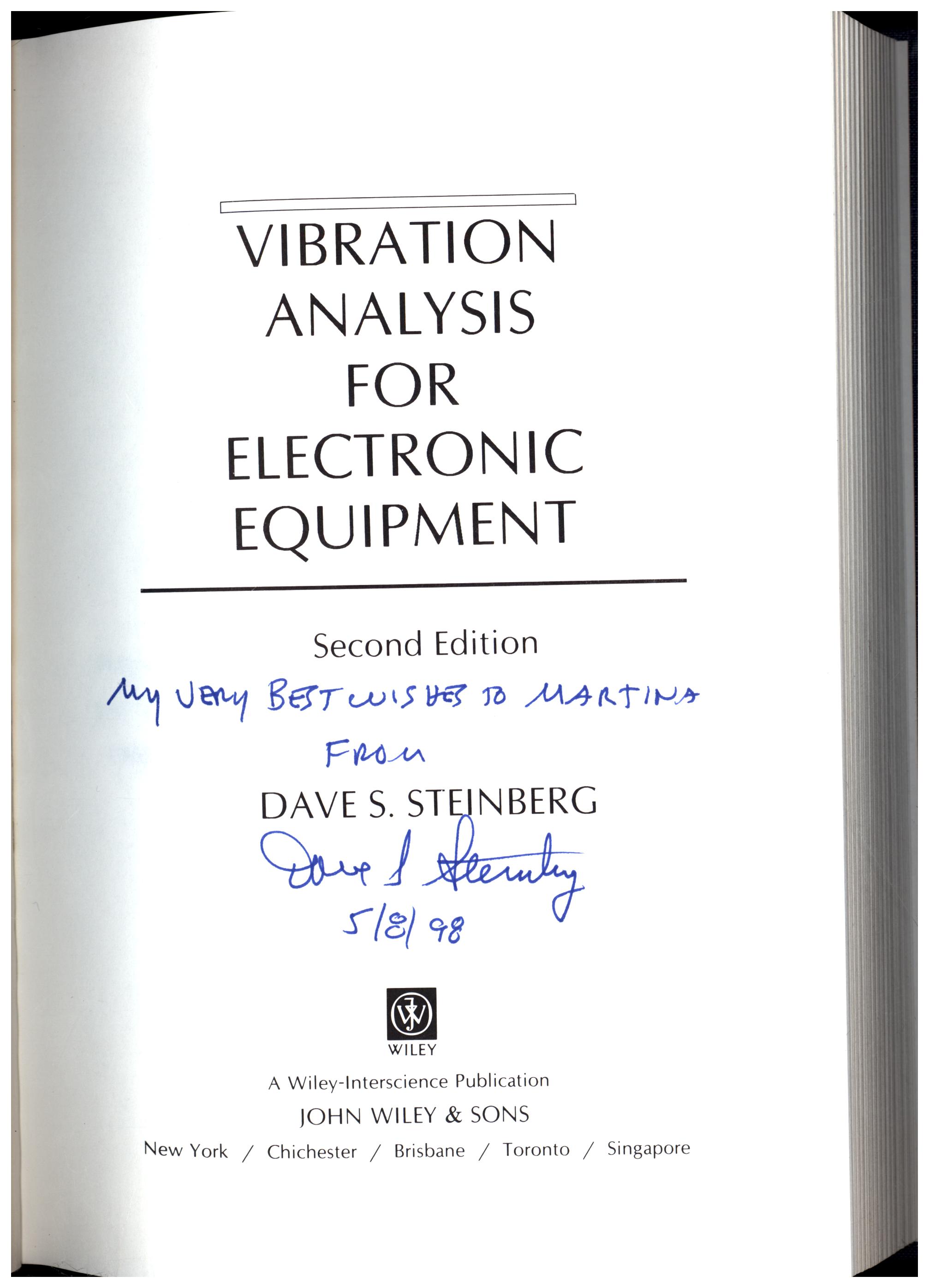 Vibration Analysis for Electronic Equipment (SIGNED SECOND EDITION) by ...