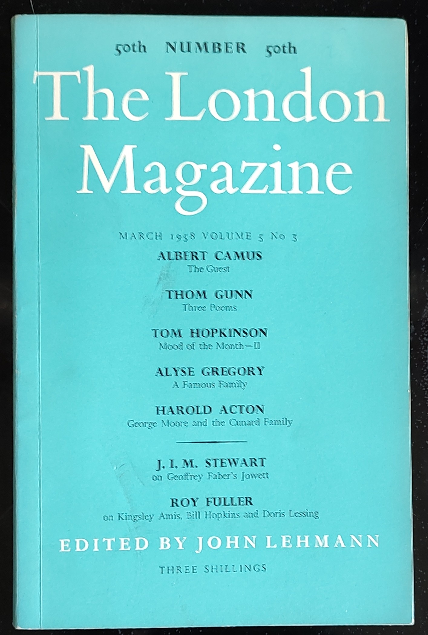London Magazine March 1958 / Harold Acton "George Moore and the Cunard ...