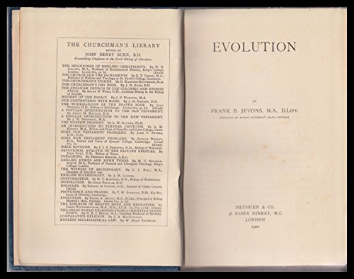 Evolution by Jevons, Frank B.: Good | WeBuyBooks