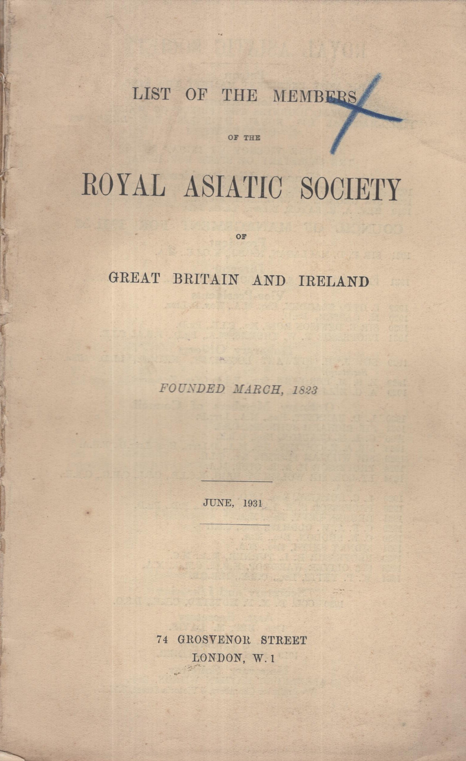 List of the Members of the Royal Asiatic Society of Great Britain and ...
