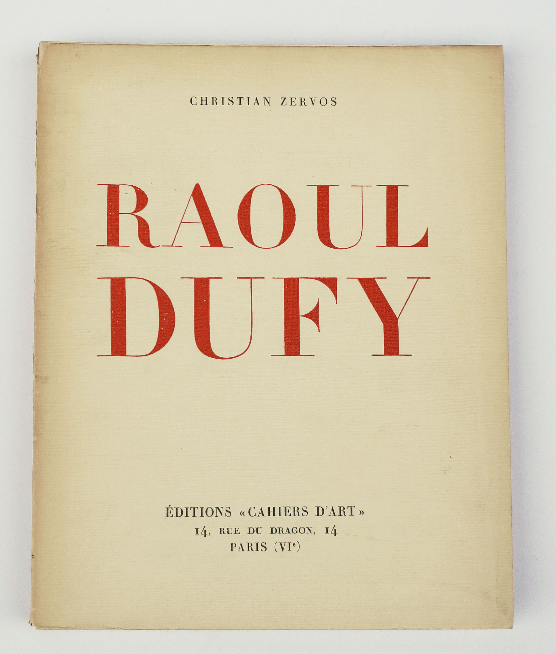 Raoul Dufy by ZERVOS Christian - DUFY: Très bon Broché, couverture ...
