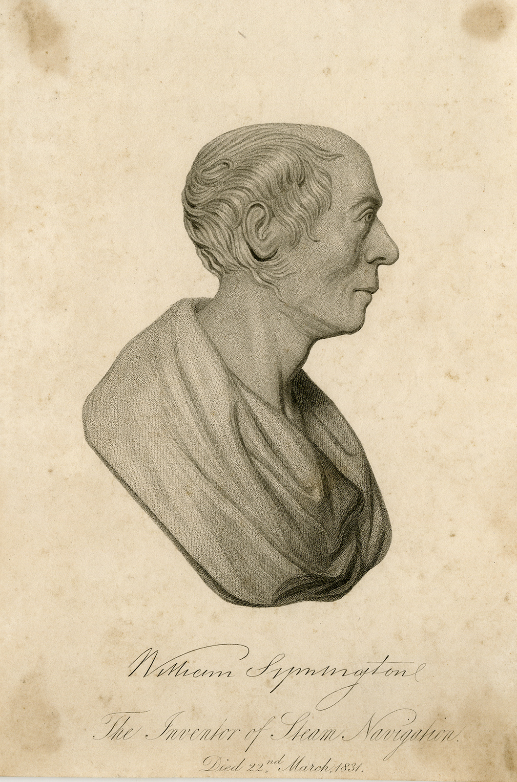 Antique Print-A portrait of William Symington-Engineer-Inventor ...