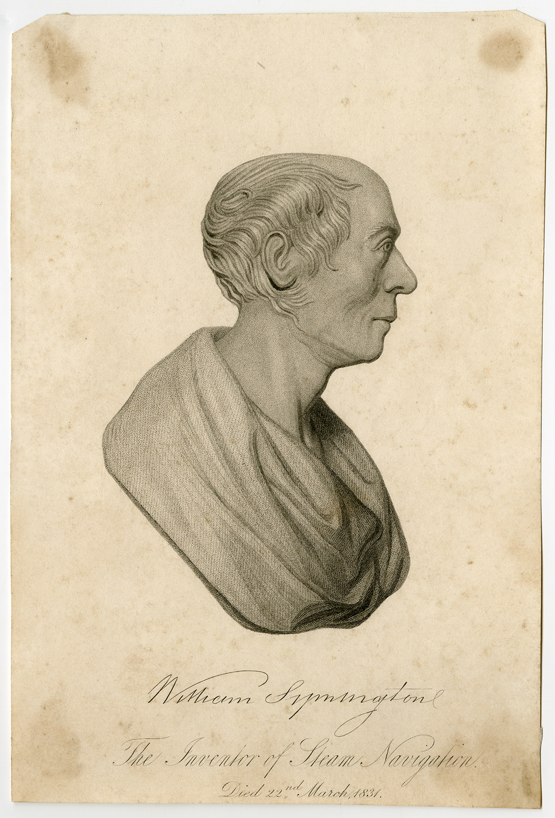 Antique Print-A portrait of William Symington-Engineer-Inventor ...