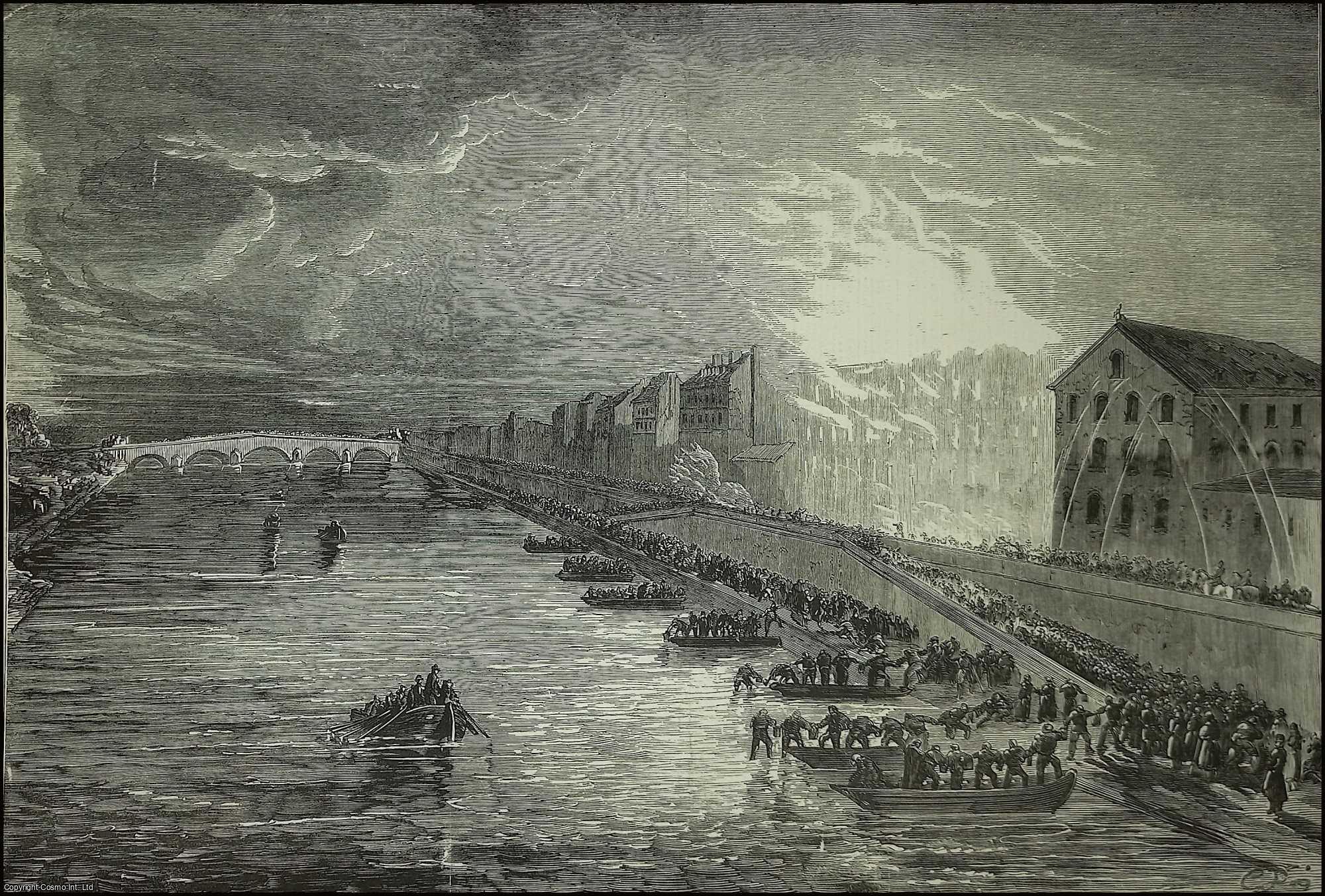 Great Fire n the Quai de Billy Paris. A rare, original print from The ...