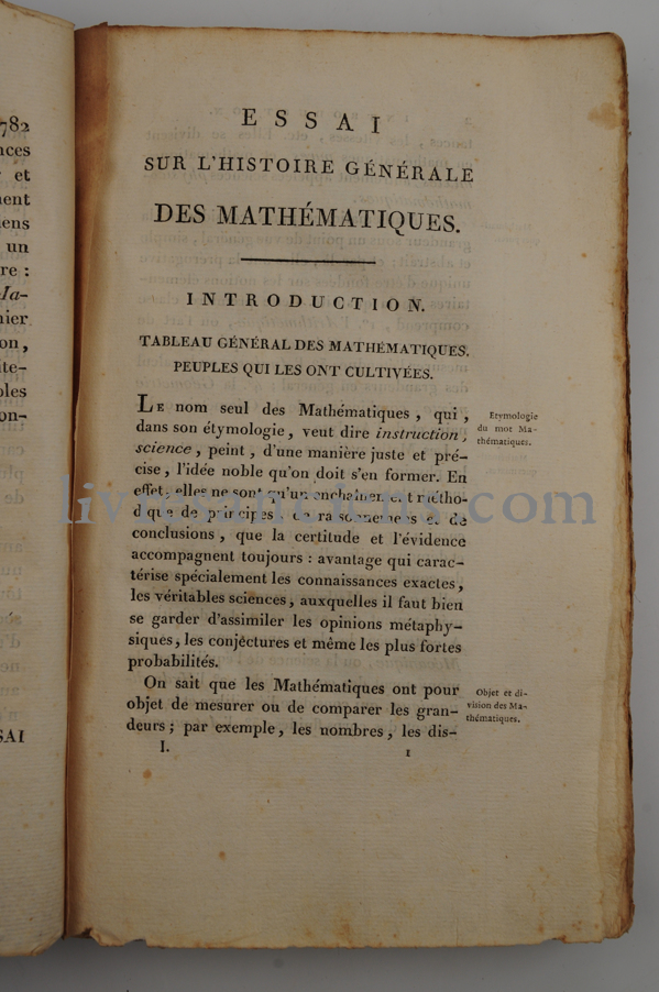 Essai sur l'histoire génerale des Mathematiques. von BOSSUT, Charles ...