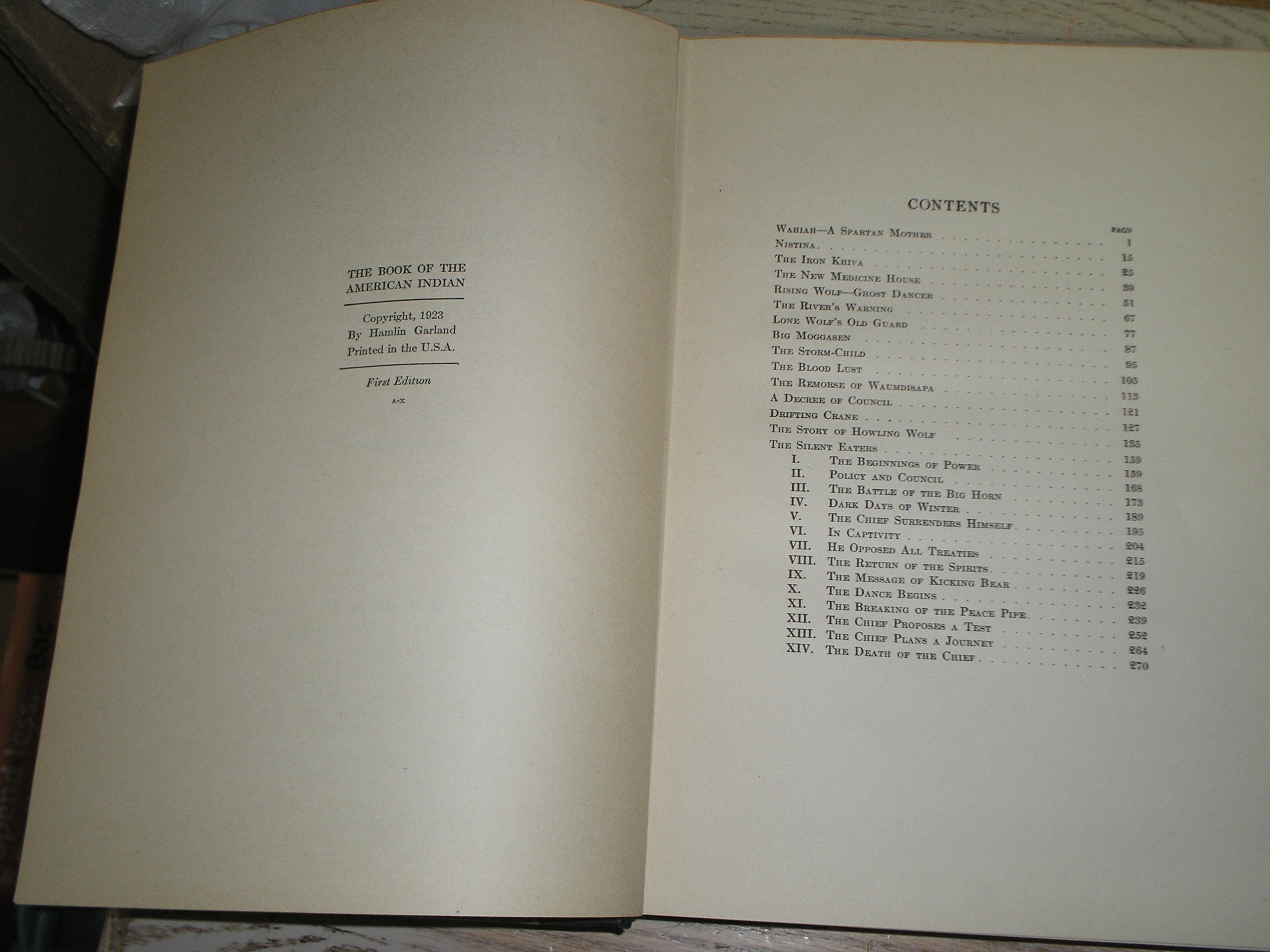 The Book of The American Indian by Garland, Hamlin, illustrations by ...