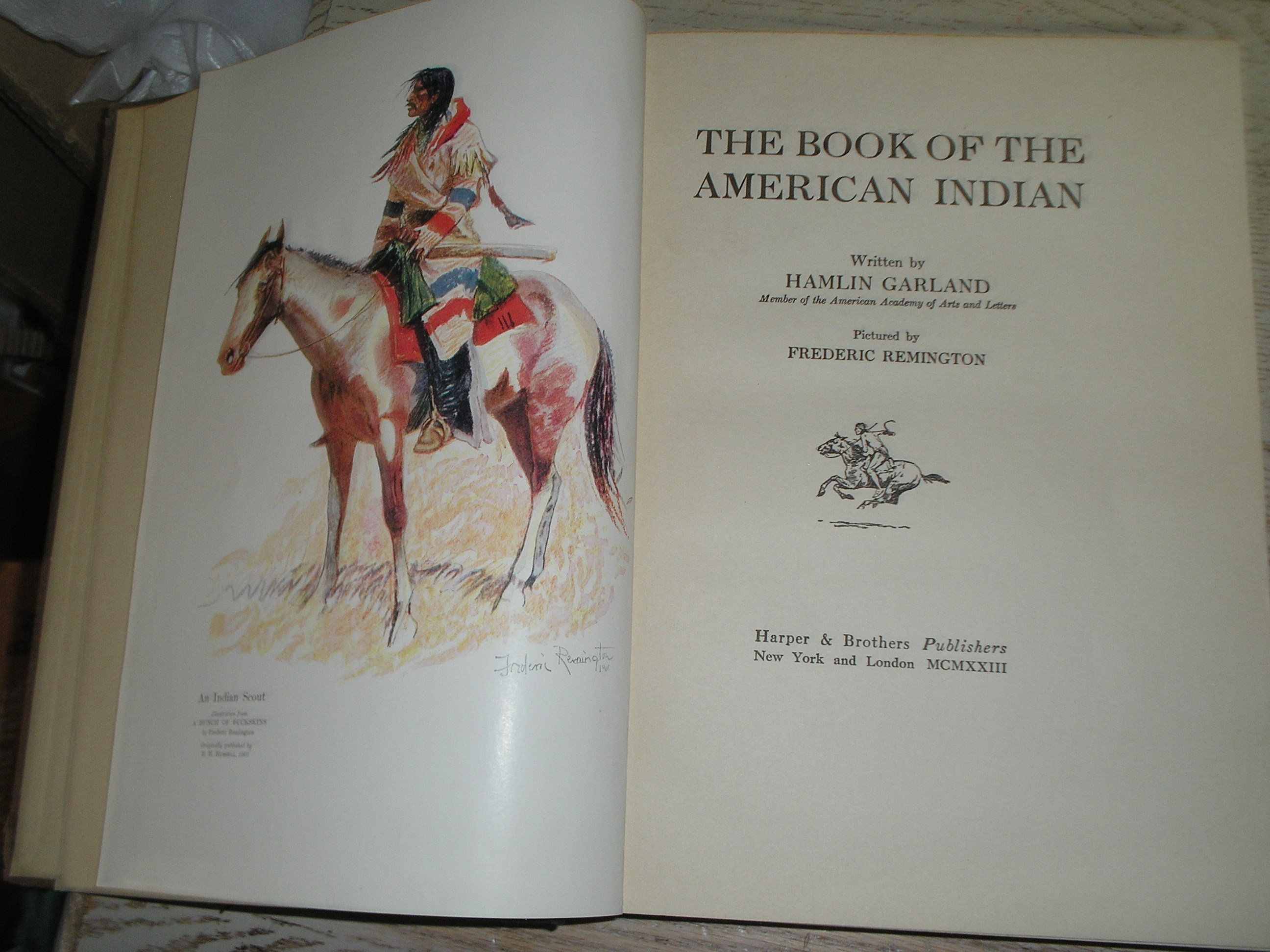 The Book of The American Indian by Garland, Hamlin, illustrations by ...