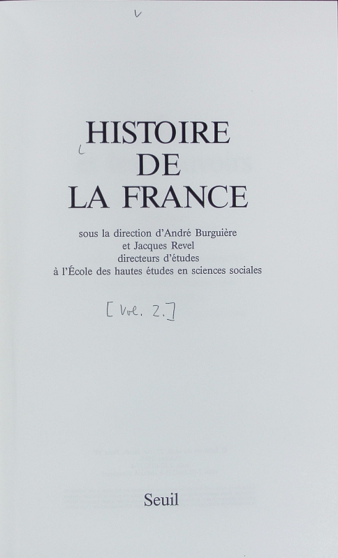 Histoire de la France - Louis Bergeron, Patrice Bourdelais, Dominique ...