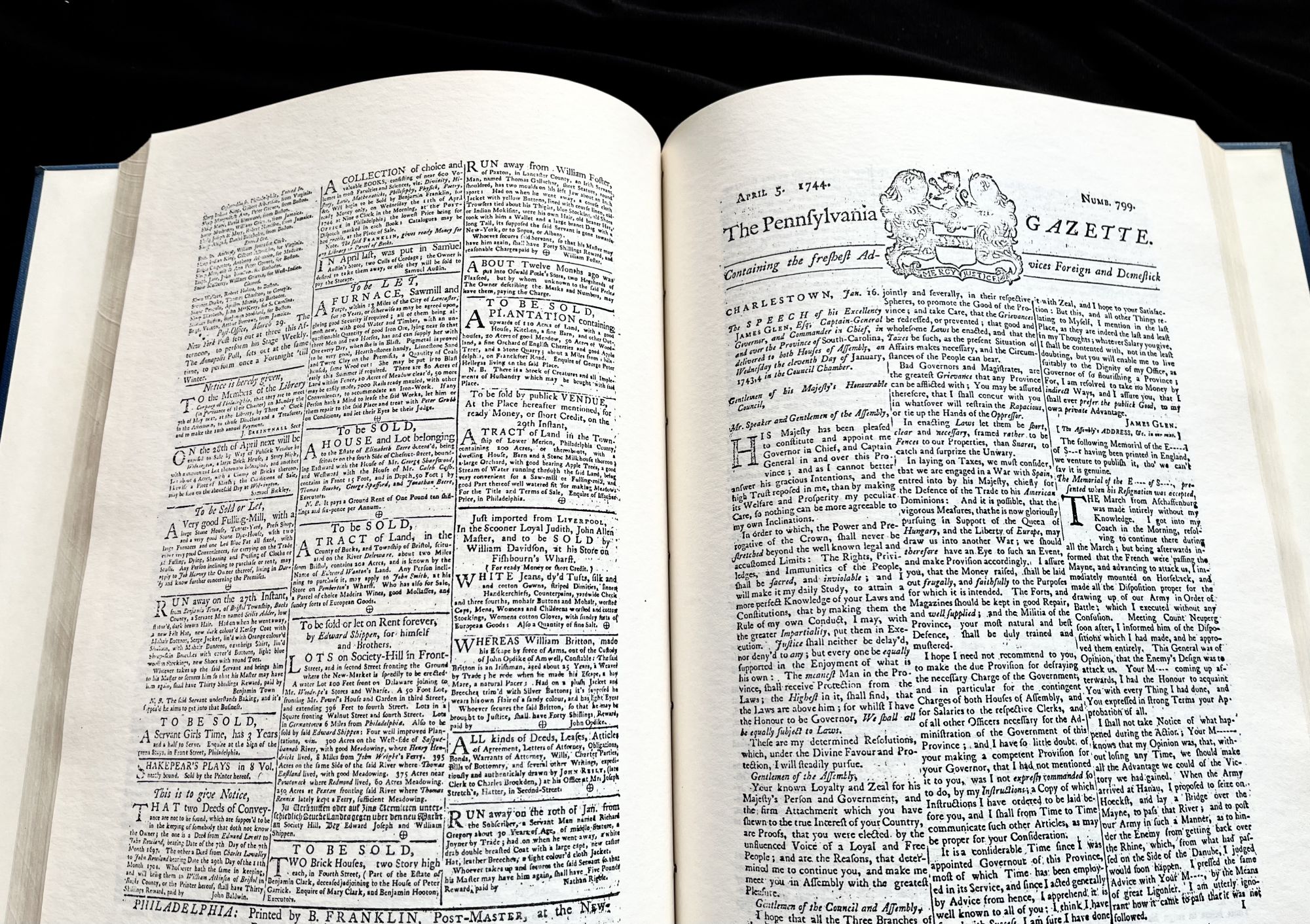 The Pennsylvania Gazette 1740-1748 (3-volume set of facsimile ...