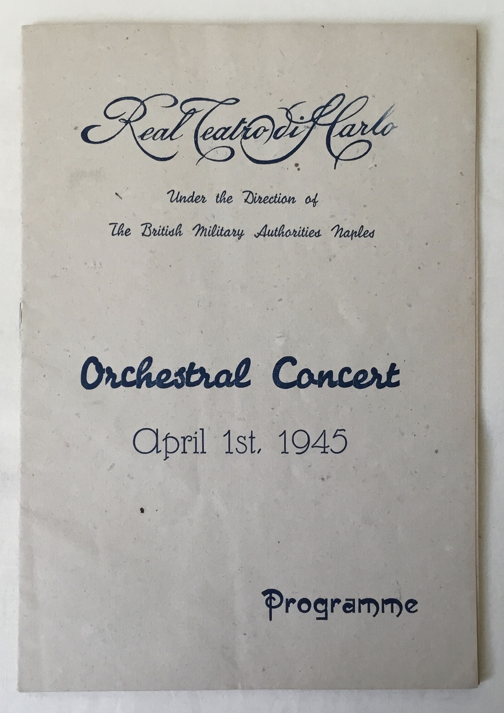 Orchestral Concert. April 1st, 1945. [programme]: (1945) Manuscript ...