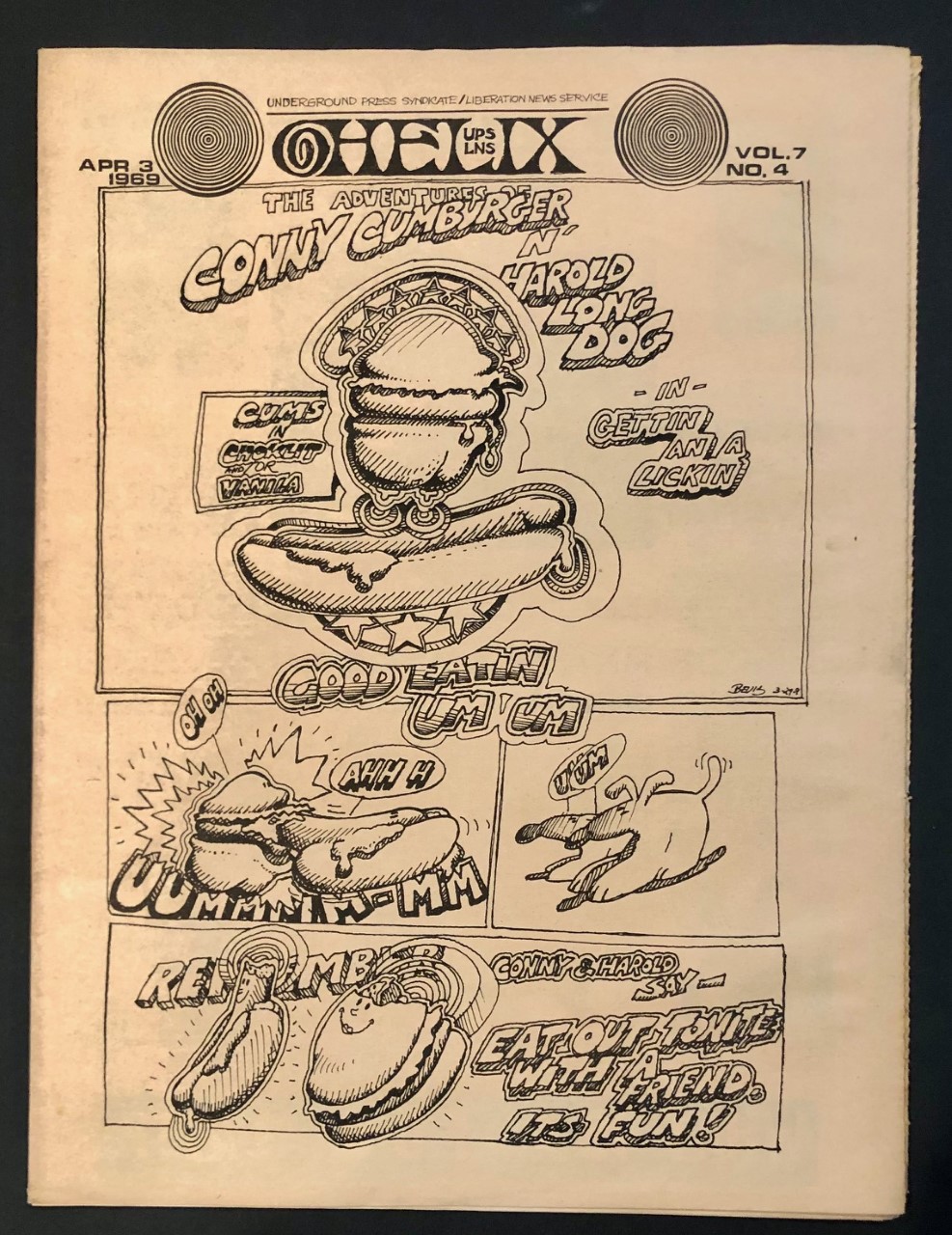 Helix Vol. VII No. 4 April 3, 1969: Risque Cover Alluding to Sexual ...