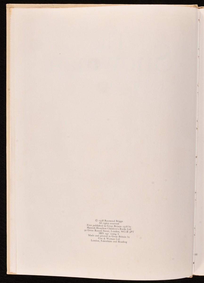 The Snowman by Raymond Briggs: Near Fine Hardback (1978) First edition ...