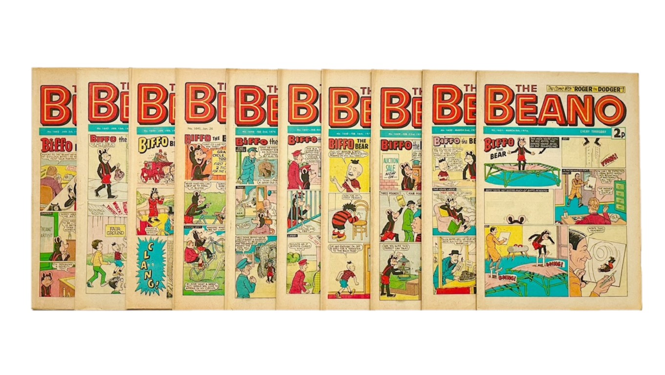 The Beano Comic 1974 Complete Year Issues 1642 - 1693: Near Fine Soft ...