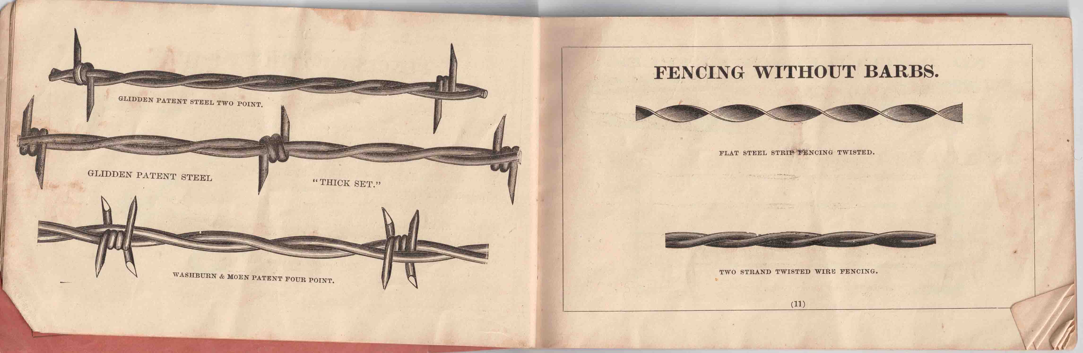 Glidden Patent Steel Barb Wire by Washburn Moen Mfg. Co. 1885 High Ridge Books Inc. ABAA