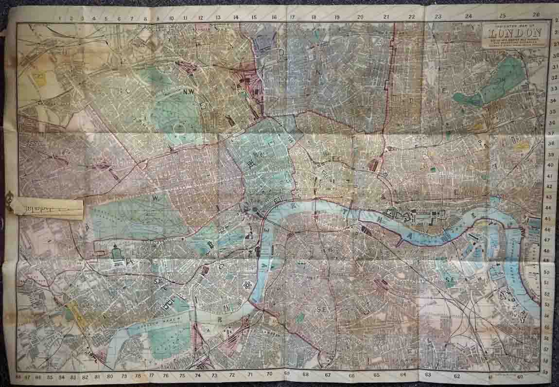 Indicator Map of London Divided into Quarter Mile Squares for Measuring ...