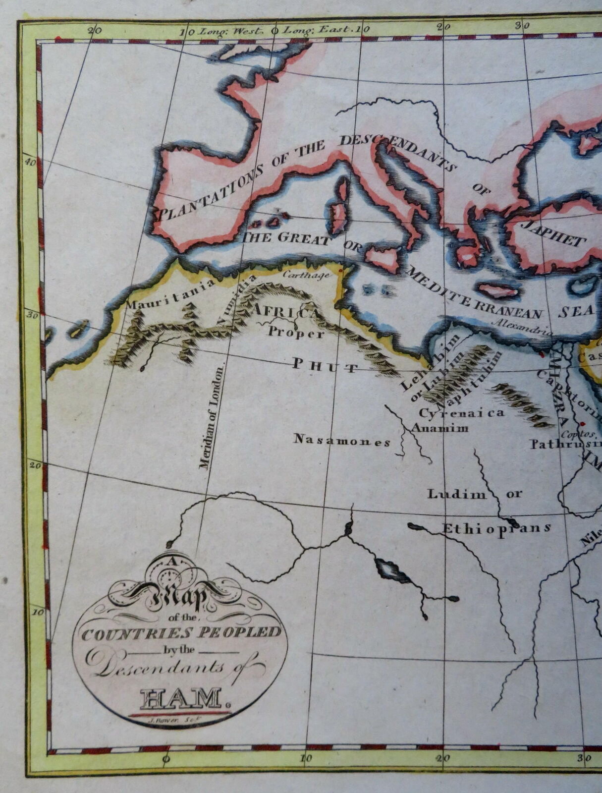 Ancient Biblical Ham descend. Arabia Holy Land c. 1815 Bower scarce ...