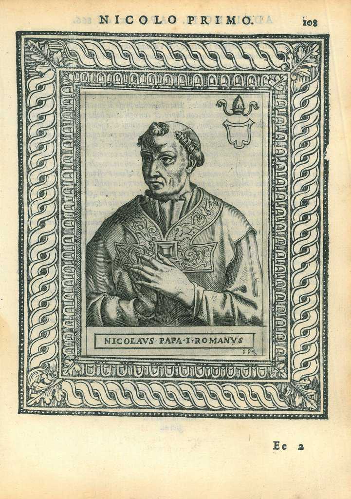 Portrait of Pope Nicholas I by Giovanni Battista de'Cavalieri (1526 ...