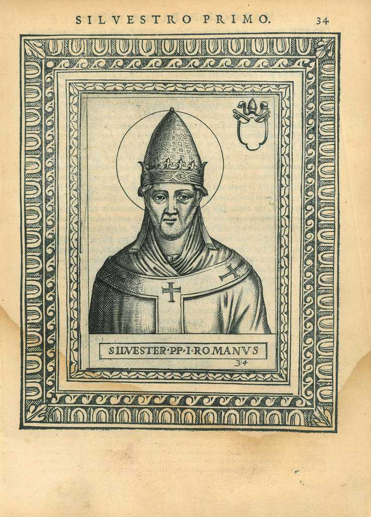 Portrait of Pope Sylvester I by Giovanni Battista de'Cavalieri (1526 ...