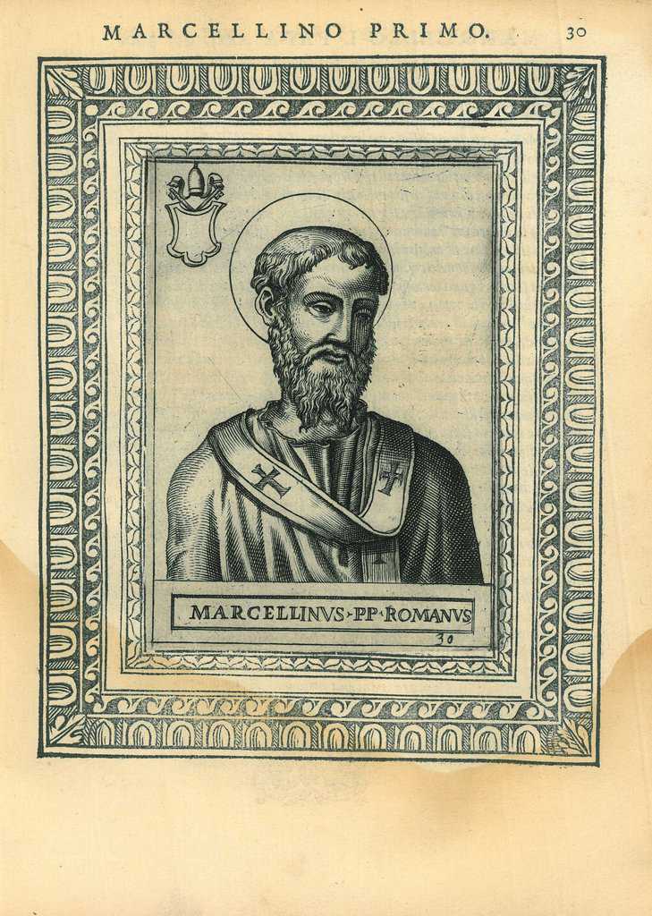 Portrait of Pope Marcellinus by Giovanni Battista de'Cavalieri (1526 ...