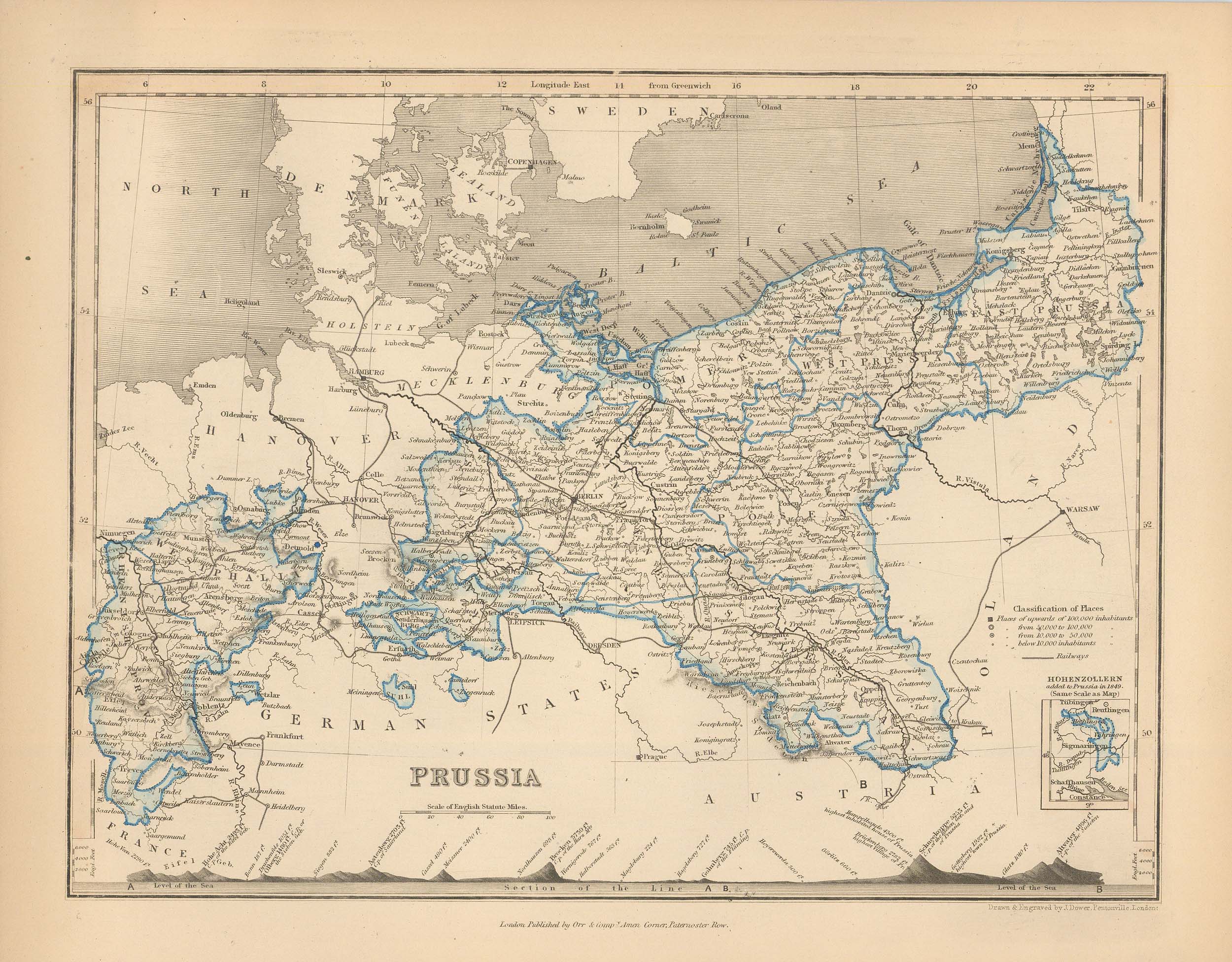 Milner's 1850 Map of Prussia by Reverend Thomas Milner: (1850) | Art ...