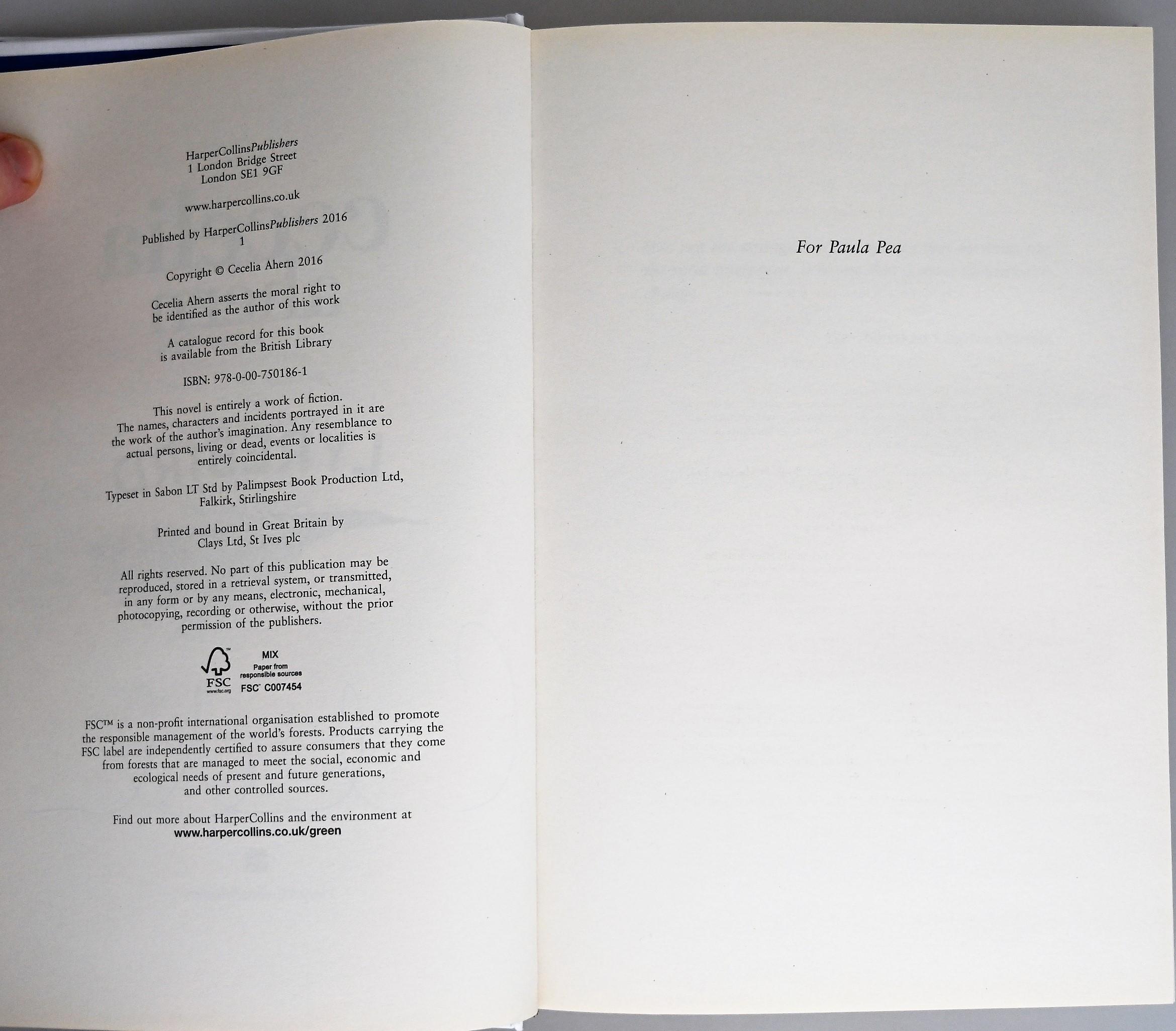 Lyrebird by Ahern, Cecelia: Fine Hardcover (2016) 1st Edition, Signed ...