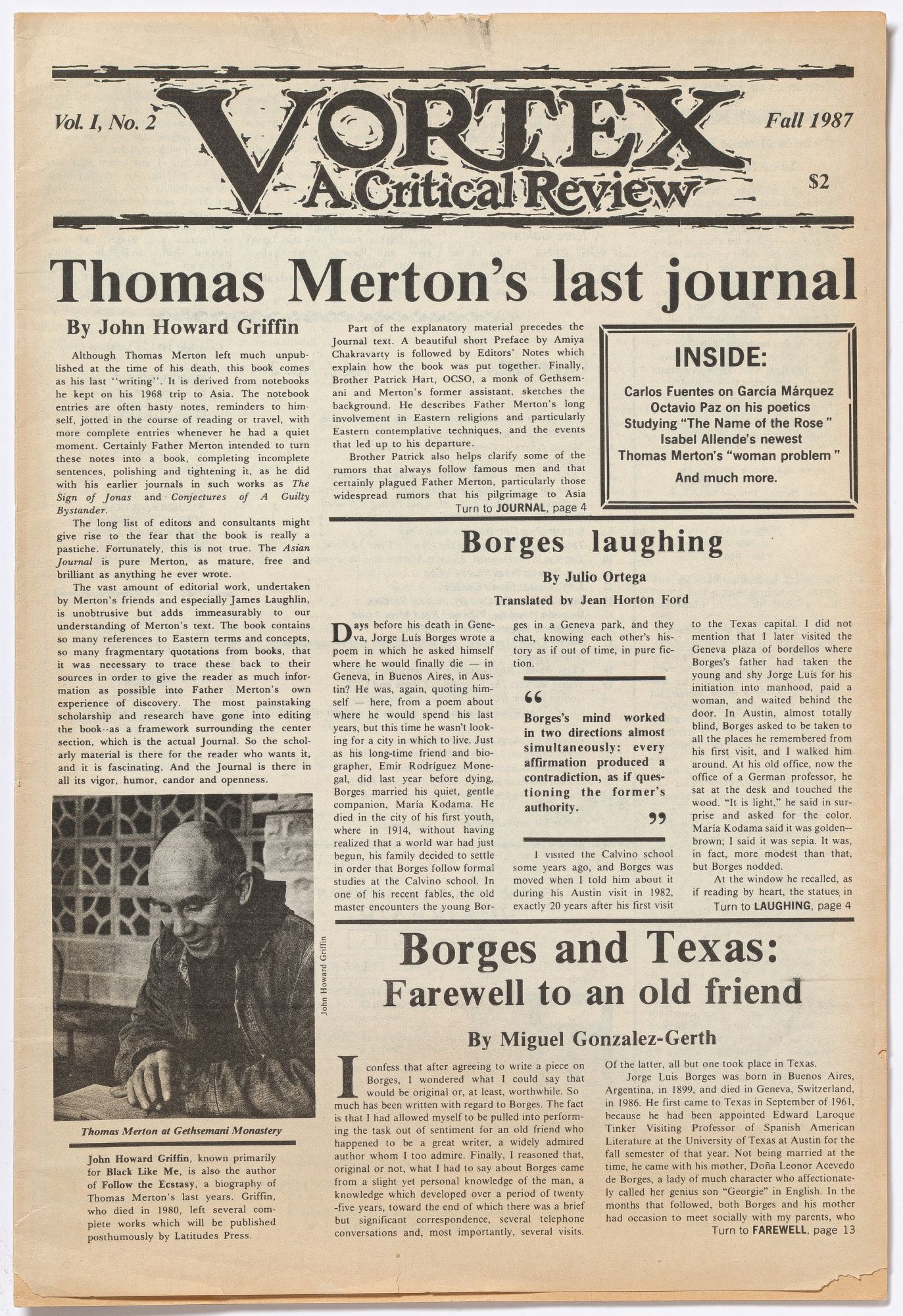 Vortex: A Critical Review - Vol. I, No. 2 - Fall 1987 by MILLIGAN ...