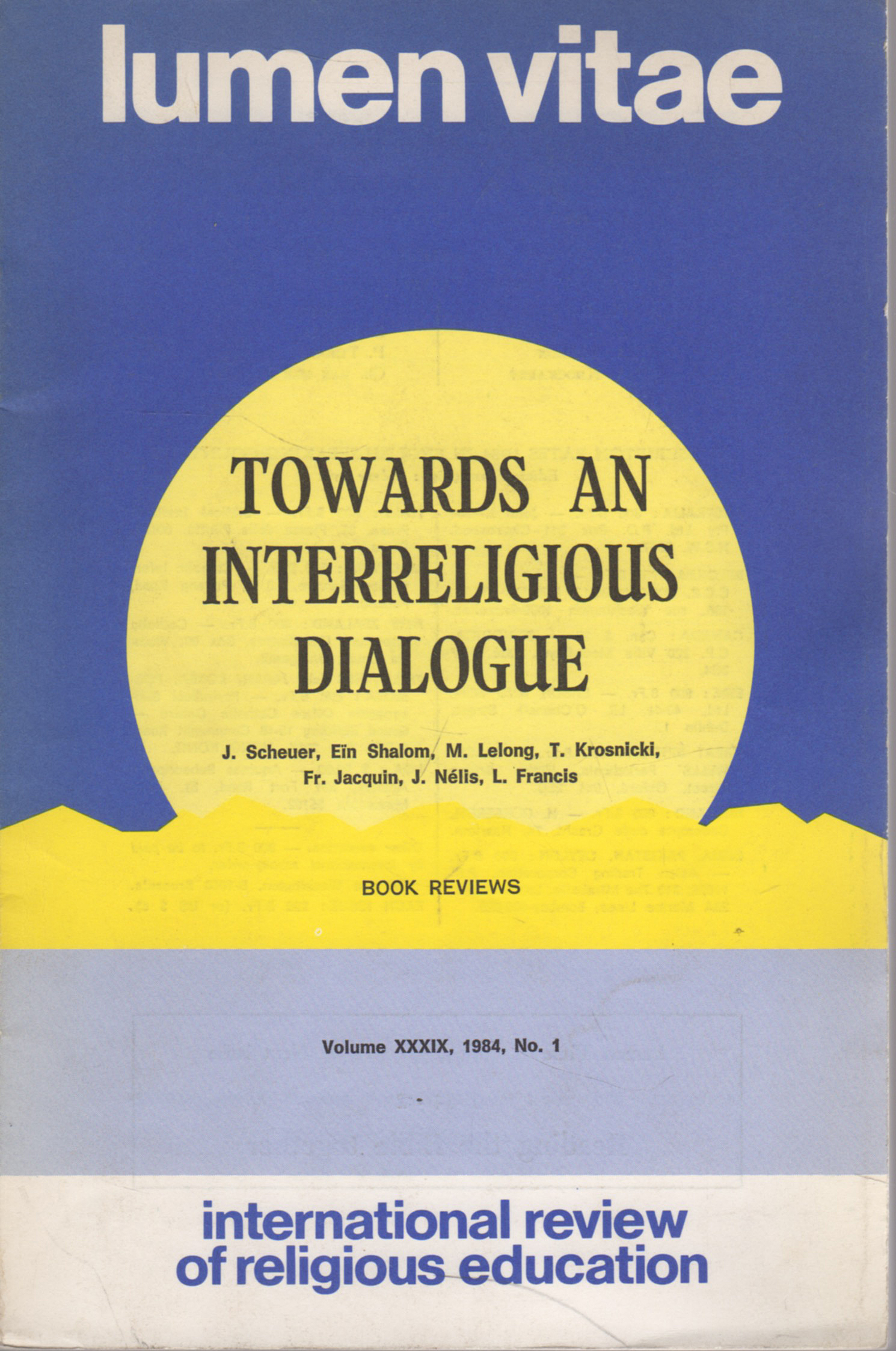 Lumen Vitae: International Review of Religious Education, Volume 39 ...