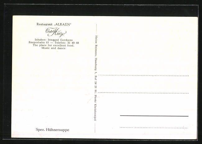 Ansichtskarte Hamburg-St. Pauli, Restaurant Alraun Onkel Hugo ...