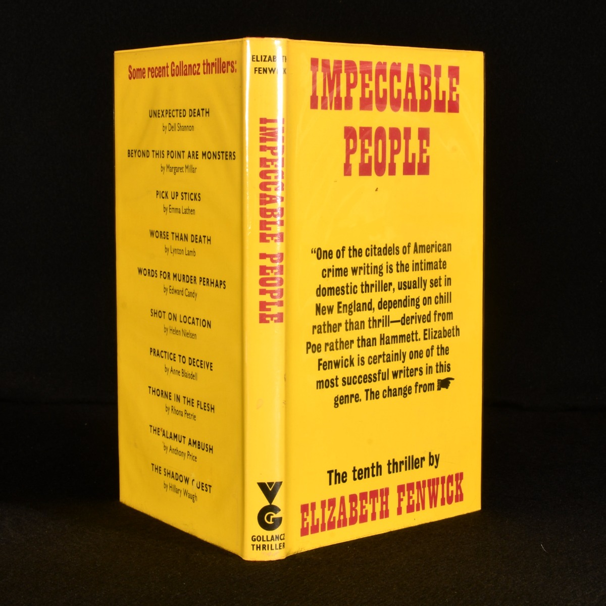 Impeccable People by Elizabeth Fenwick: Fine Cloth (1971) First edition ...