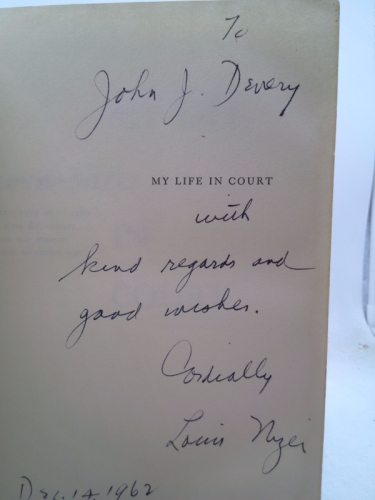My Life in Court von louis nizer: Good Hardcover signed and inscribed ...