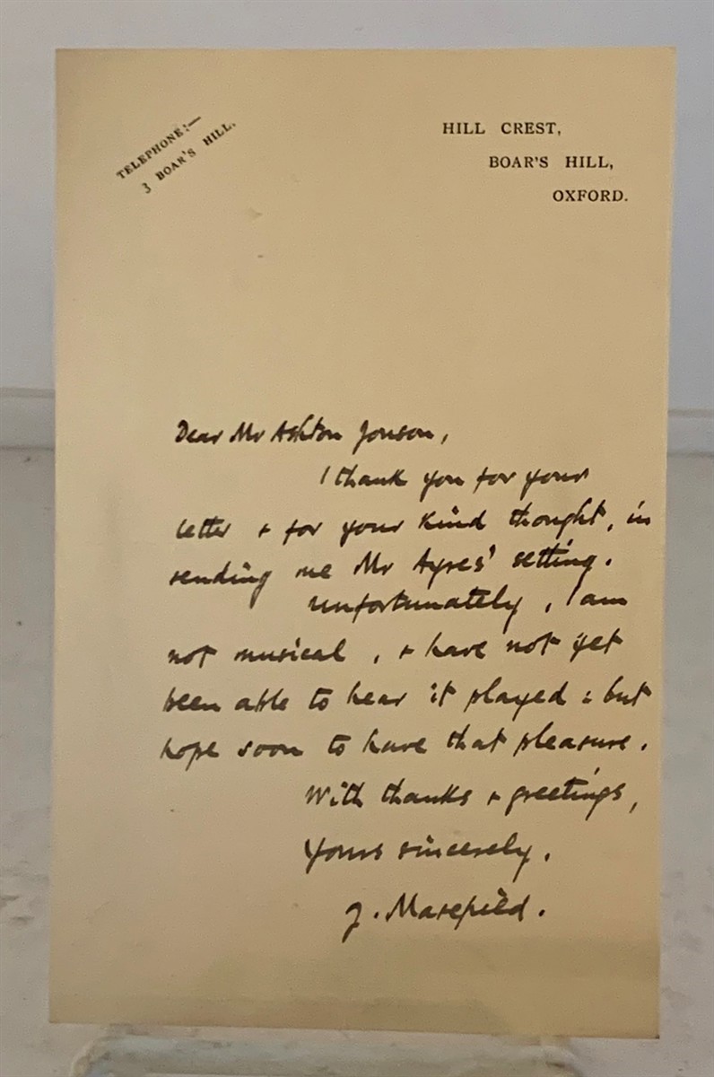 A Handwritten (Autograph) and Signed Letter by English Poet Laureate ...
