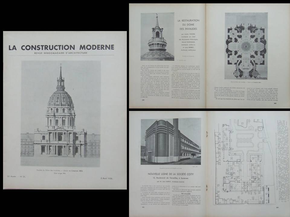 CONSTRUCTION MODERNE n°21 1938 SURESNES, SOCIETE COTY, BAROT, DOME ... CONSTRUCTION MODERNE n°21 1938 SURESNES, SOCIETE COTY, BAROT, DOME ...