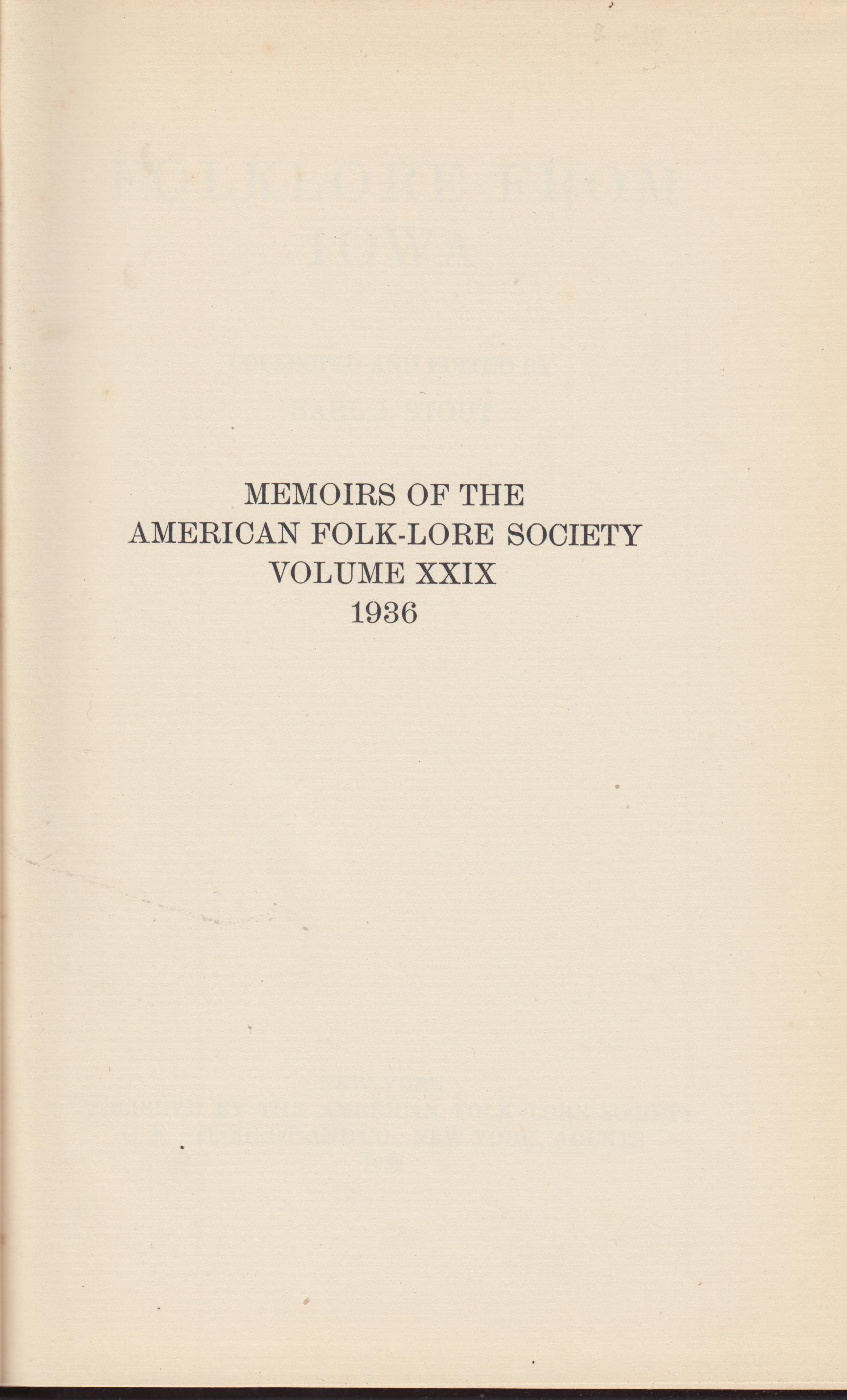 Folklore From Iowa by Earl J. Stout (Editor): Comme neuf Couverture ...