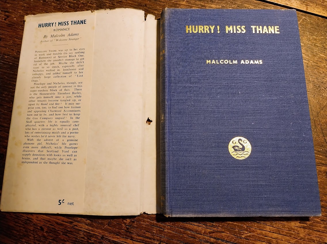 Hurry! Miss Thane by Malcolm Adams: Near Fine Hardcover (1946) 1st ...