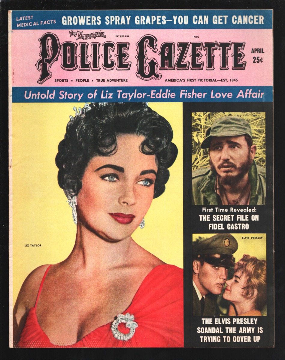 National Police Gazette-4/1959-Liz Taylor cover-Secret file on Fidel ...