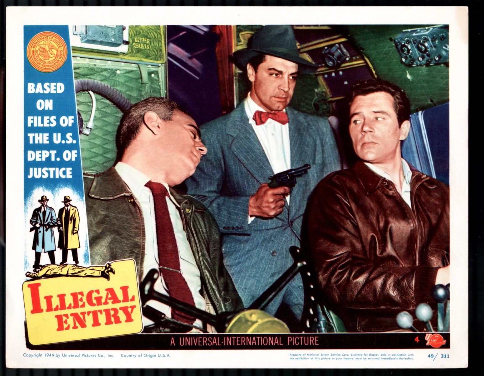 Illegal Entry 11"x14" Lobby Card #4 Howard Duff Paul Stewart: (1949 ...